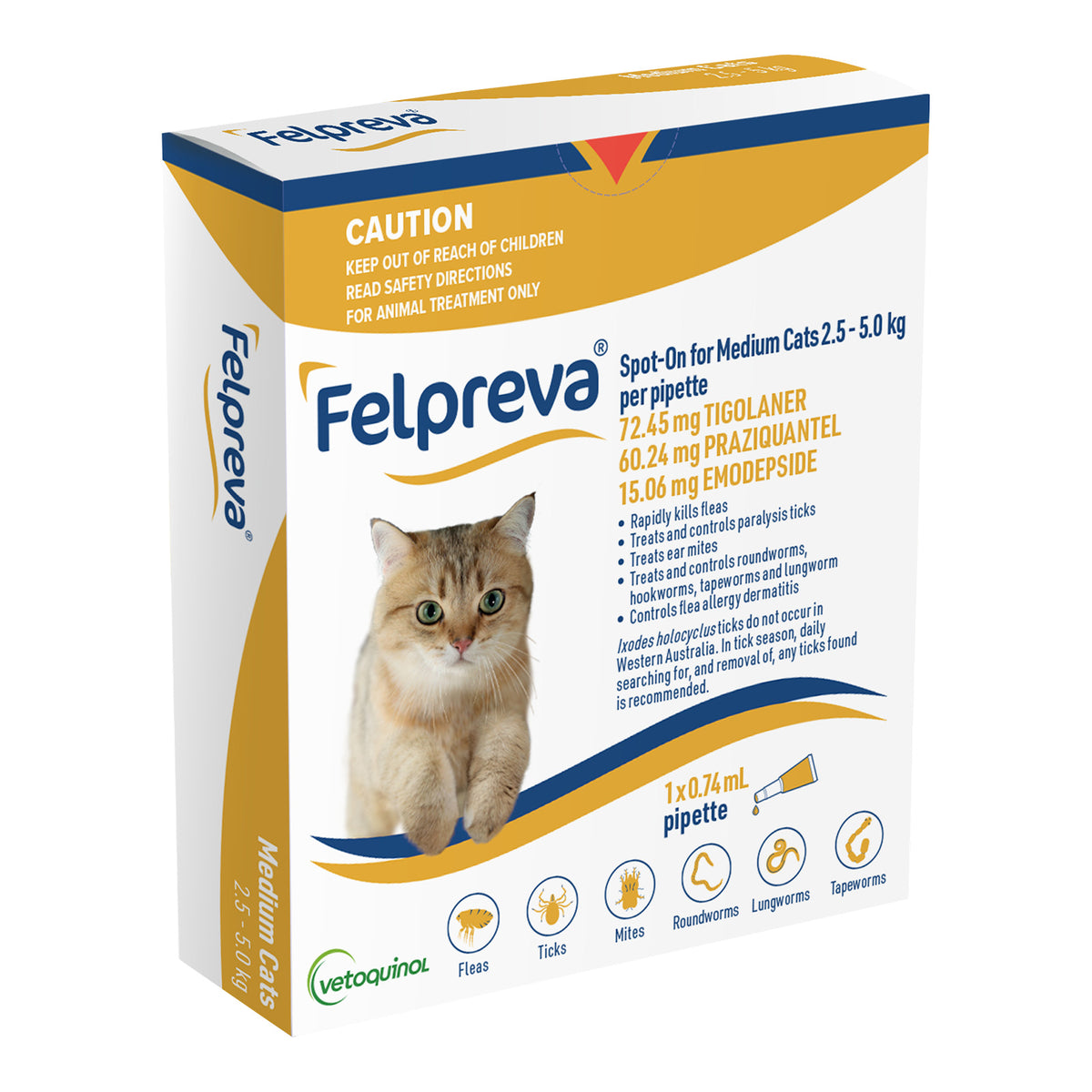 Felpreva Spot On Solution For Medium Cats 2.5kg-5kg