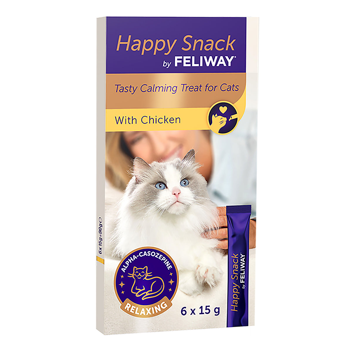 Feliway Happy Snack Chicken Creamy Supplement Paste For Cats 15g x 6