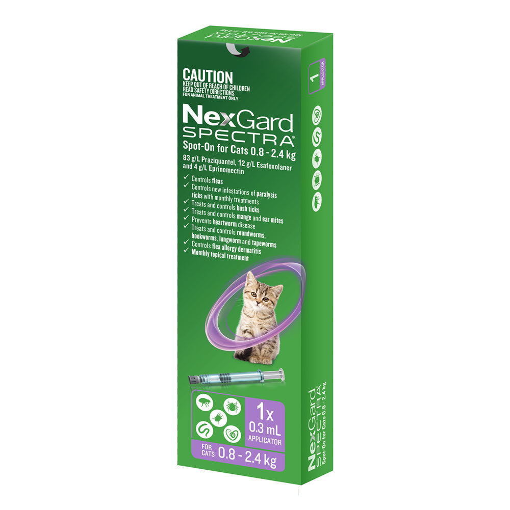 NexGard SPECTRA Spot-On for Cats (0.8 - 2.4 kg)