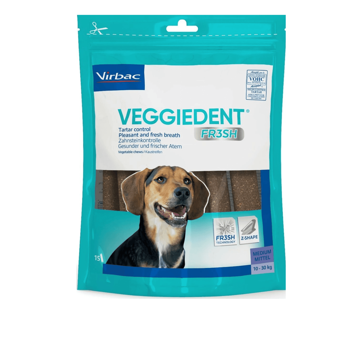 Veggiedent Fresh Medium 10-30kg 15 Chews