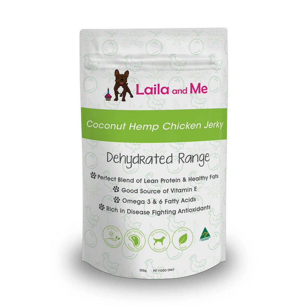 Laila & Me Dehydrated Coco and Hemp Chicken Jerky Dog Treats