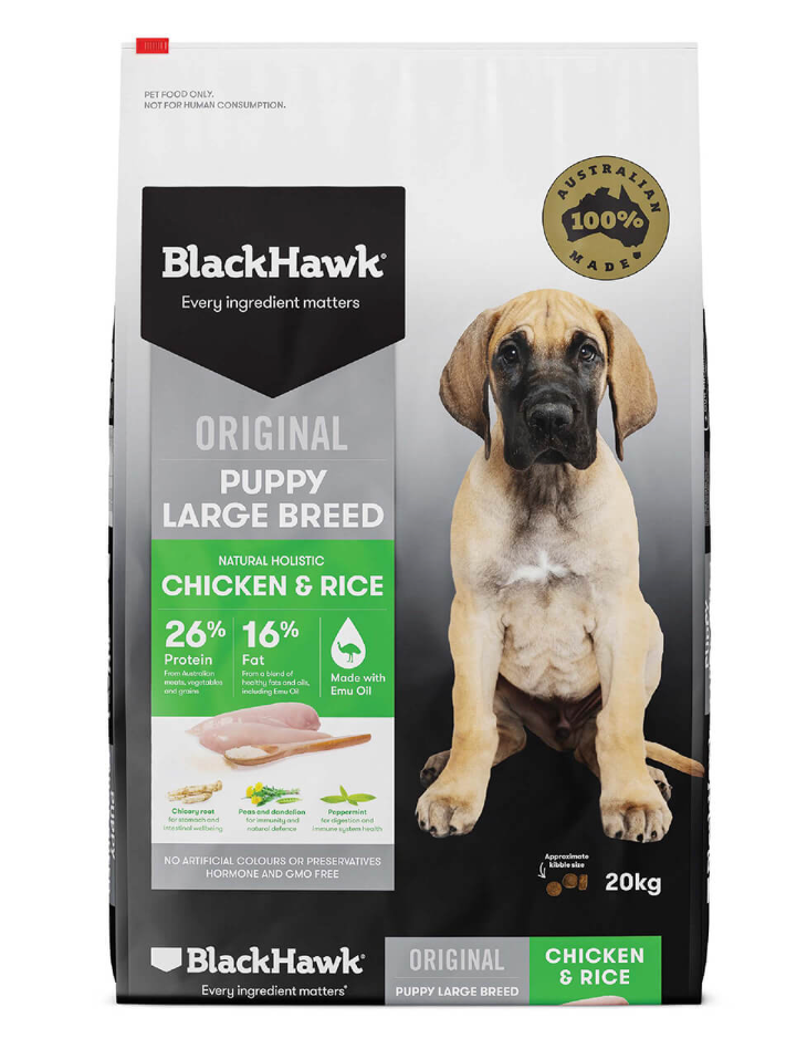 Black Hawk Chicken and Rice Dry Large Breed Puppy Food
